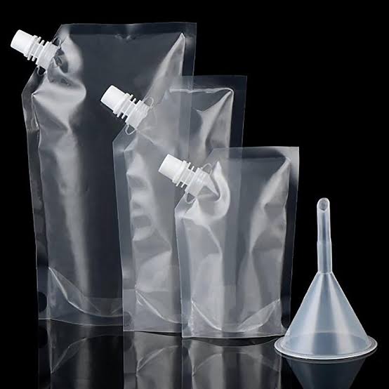 50ml clear spout pouch with a manual filling - The Pouch Shop